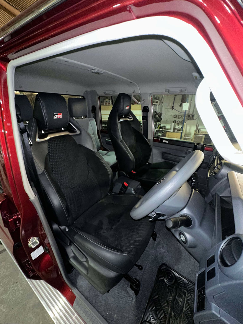 GR Yaris Seats to 79 Series landcruiser mounting frames – TDA Customs